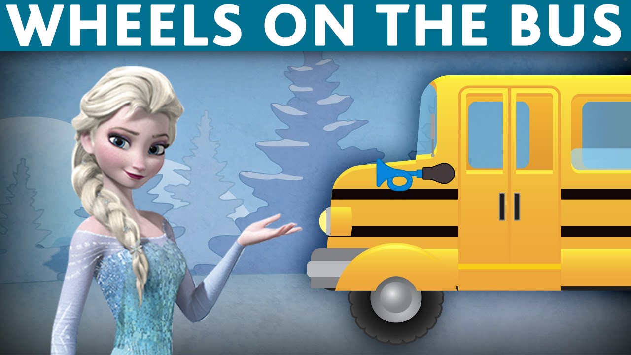WHEELS ON THE BUS GO ROUND AND ROUND SONG FROZEN Anna Elsa Prince Hans ...