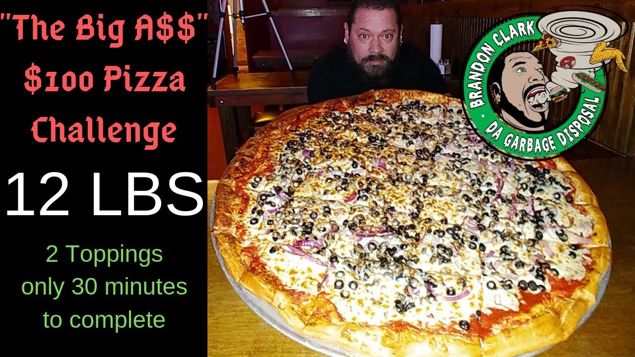 $100 The Big AZZ 12LB Texan Pizza Challange w/ Random Partner - YouTube