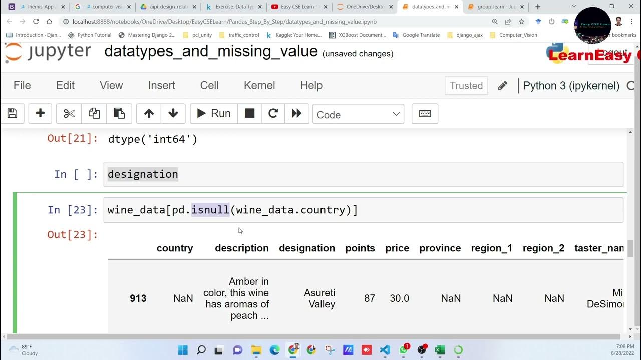 Pandas tutorial in Bangla | part 09 | missing value fill up in pandas | | Easy CSE Learn - YouTube