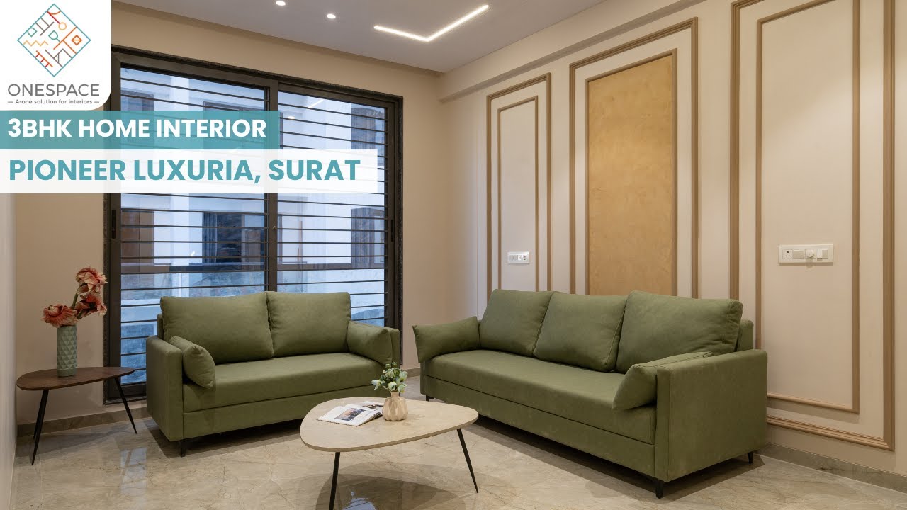 3BHK Home interior by Onespace - Pioneer Luxuria, Surat | OneSpace Interior - YouTube