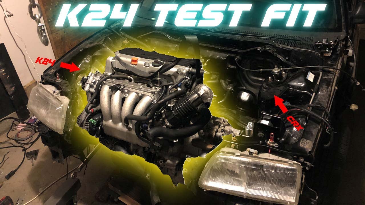 EP. 4 BUDGET K24 CRX BUILD (HASPORT EFK2 AND K24 TEST FIT) - YouTube