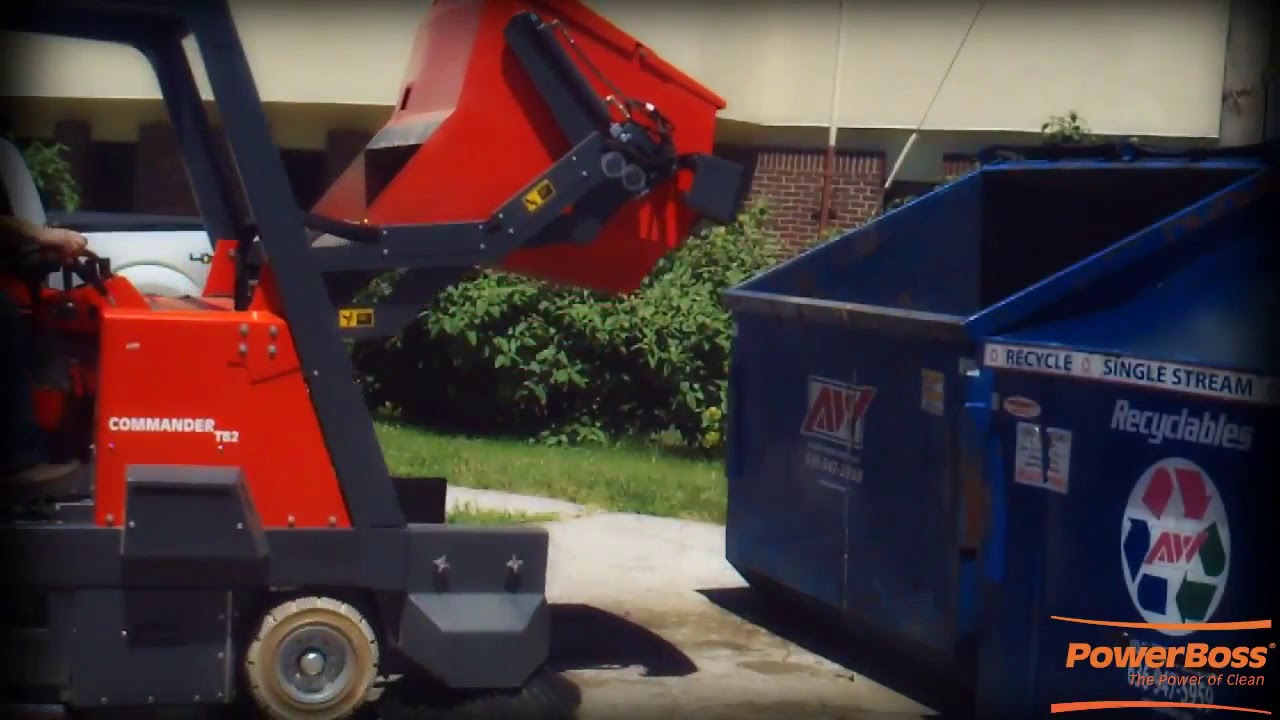 commander t82 t90 sweeper floor scrubbers by powerboss equipment - YouTube