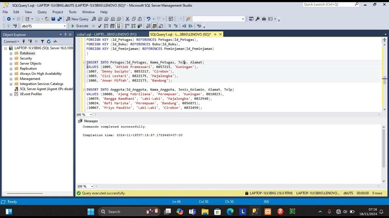 Database Perpustakaan (T_SQL) - YouTube