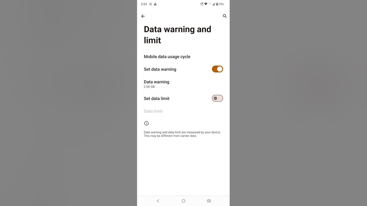 turn off data warning limit In Motorola - YouTube