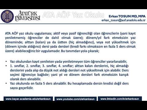 ATA AÖF Yaz Okulu