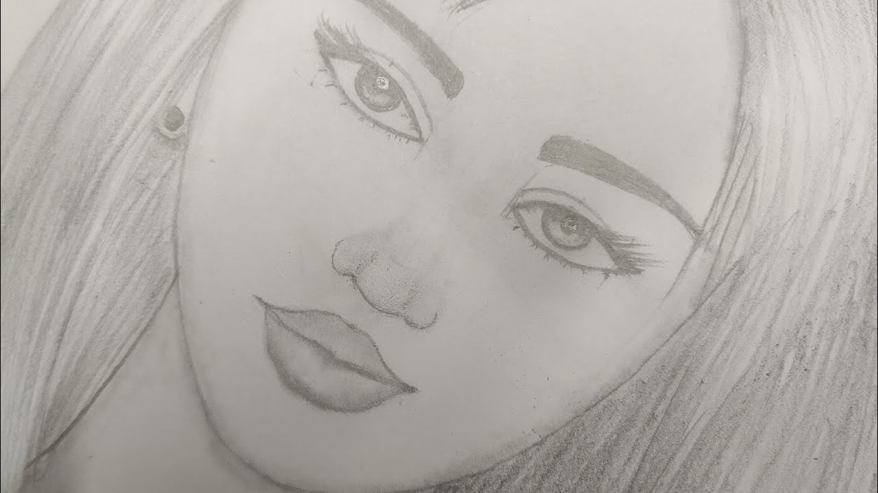 easy way girl face drawing pencil ll Mollik Fathema s Art Gallery ll ...