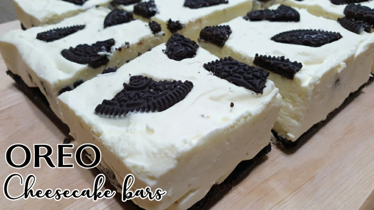 OREO CHEESECAKE BAR | NO-BAKE | Pinoy juicy bites - YouTube