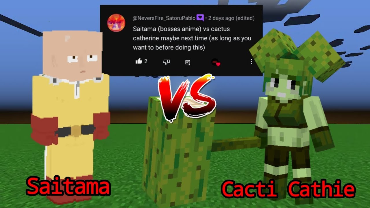 Saitama vs Cacti Cathie | Minecraft Mob Battle - YouTube