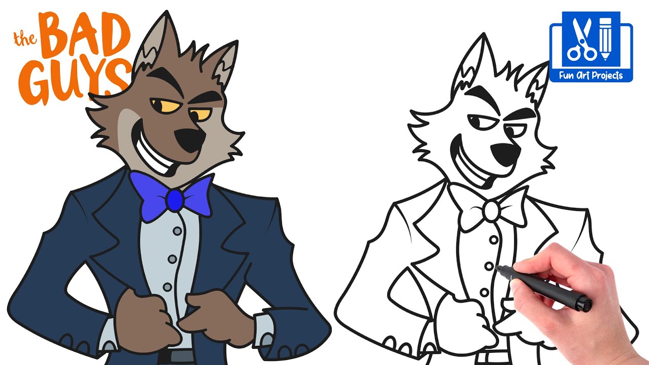 How To Draw Mr. Wolf | COMO DIBUJAR The Bad Guys Movie - Easy Step By ...