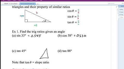 Pre Calculus 11 Unit 02 Standard Position Trig - YouTube