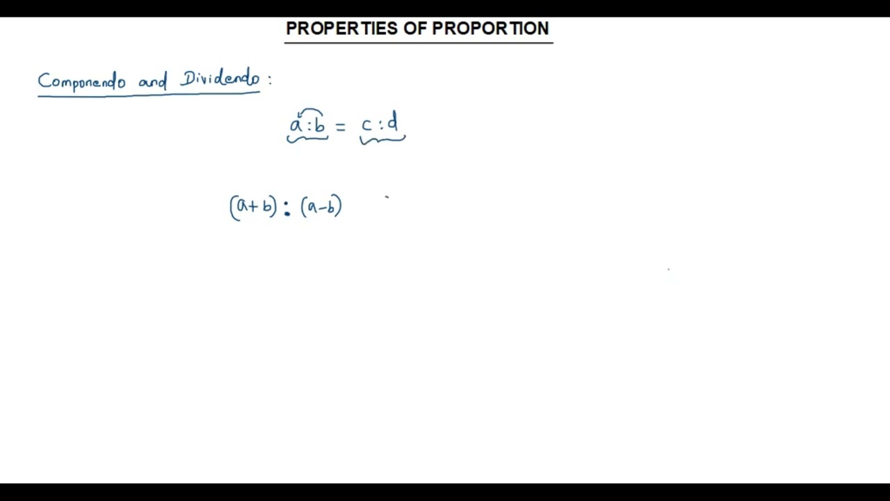 Componendo and Dividendo Property - YouTube