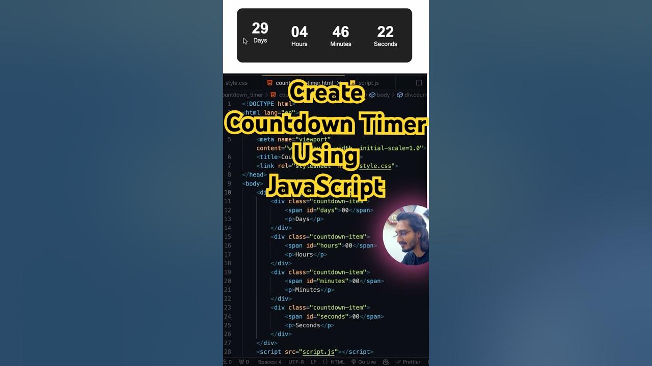 Create a Countdown Timer with JavaScript in 60 Seconds! ⏱️ #JavaScriptTips - YouTube