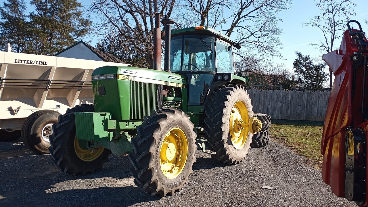 1992 John Deere 4455 - Cold Start & Quick Walkaround - YouTube