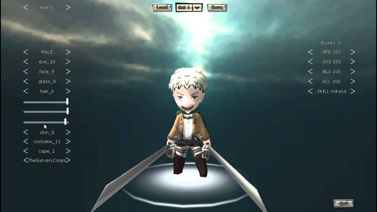 AOTTG Custom character with stats - YouTube