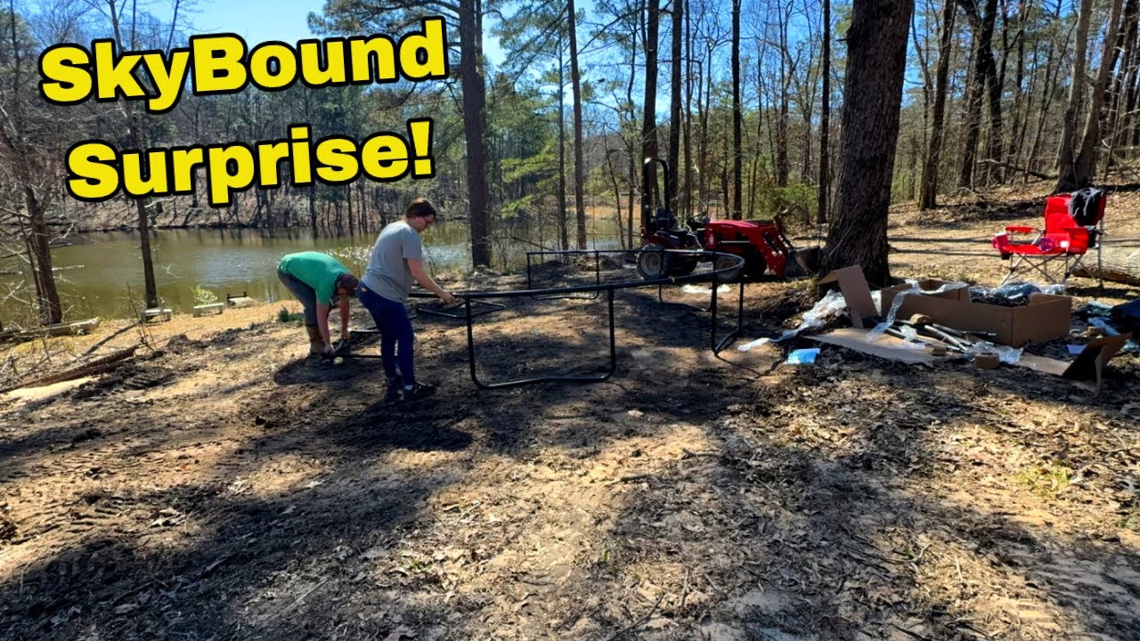 She's So EXCITED! SkyBound 14ft Springless Trampoline Assembly! - YouTube