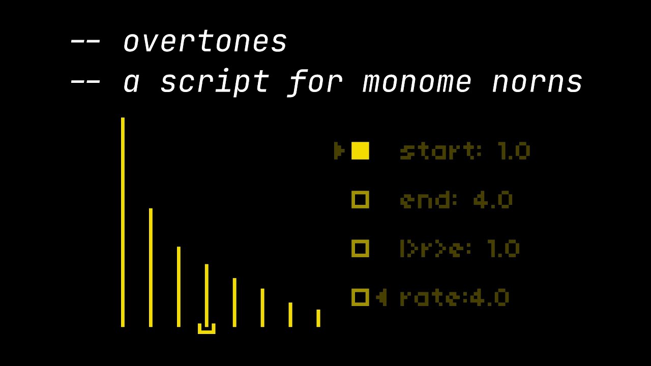 Monome Norns Shield - Overtones script - YouTube