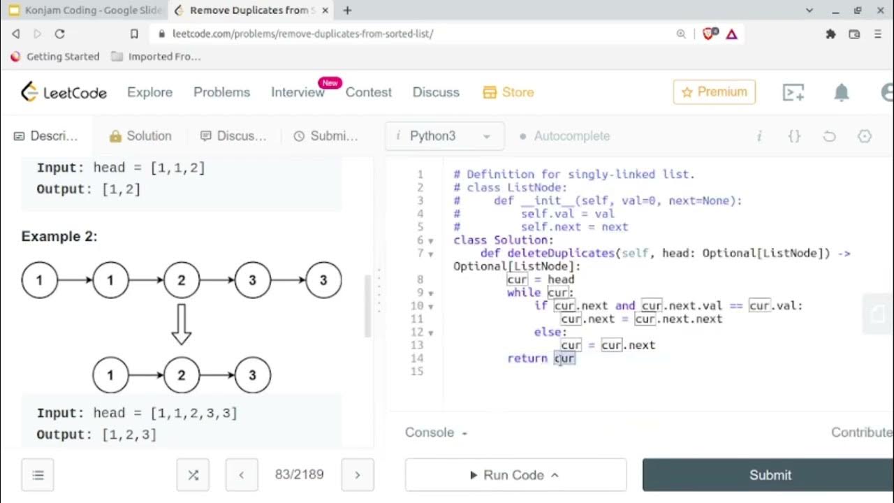 83 Remove Duplicates from Sorted List | Tamil | Easy Problem | Leetcode ...