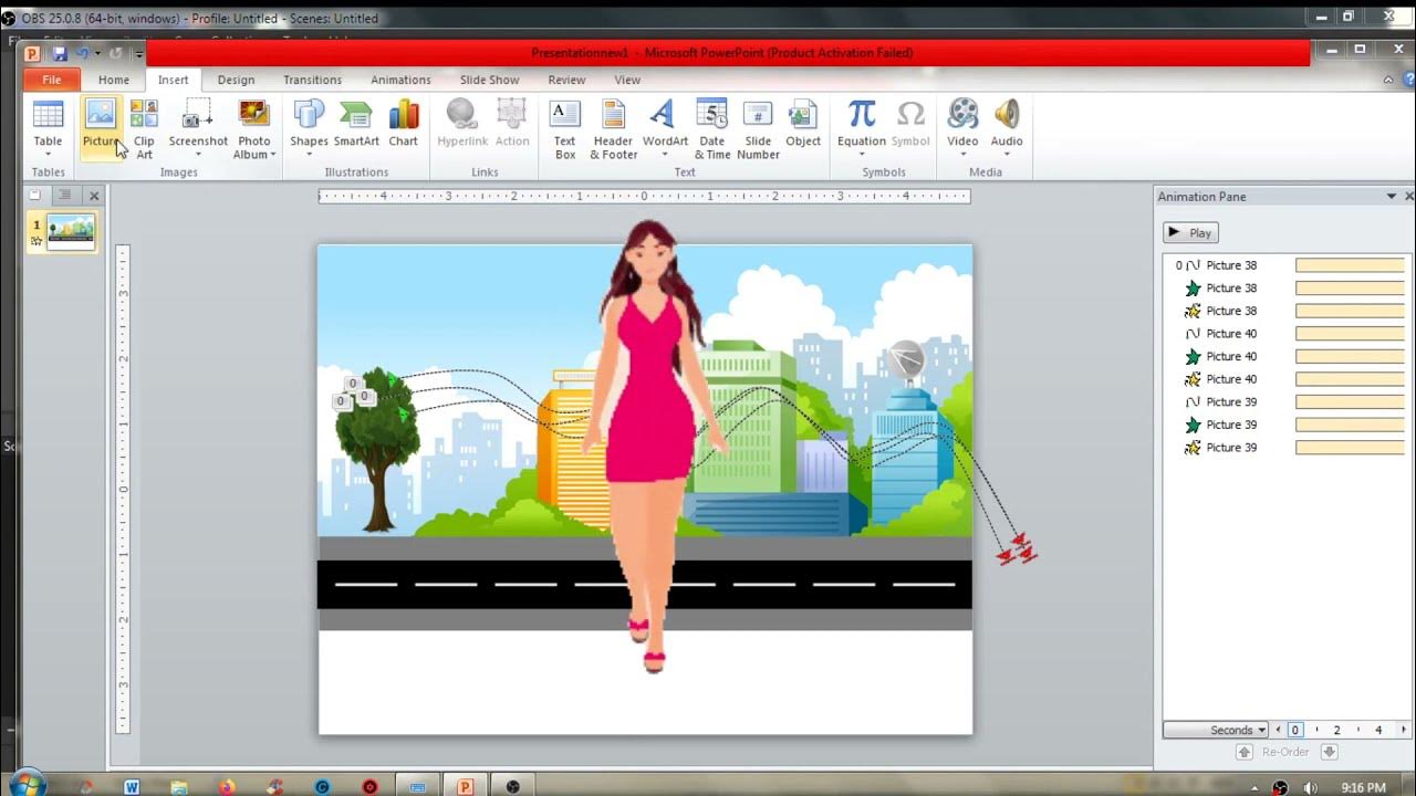 Cara membuat animasi orang berjalan di Powerpoint - YouTube