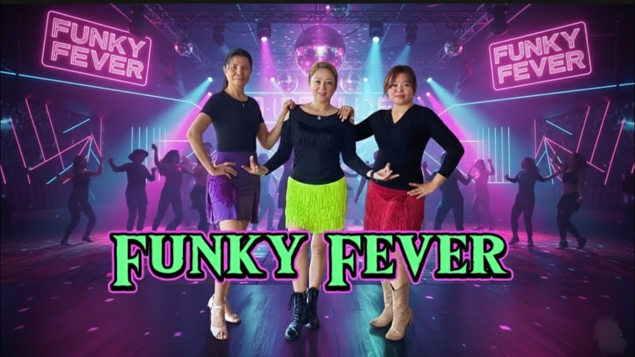 Funky Fever Line Dance ll Intermediate - Demo by Santy & friends - YouTube