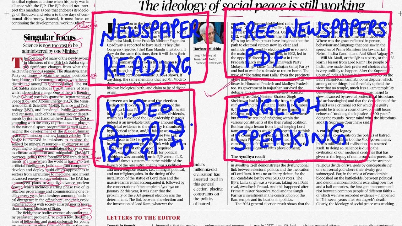 14 June 2024 how to read English newspaper | easy way to read English ...