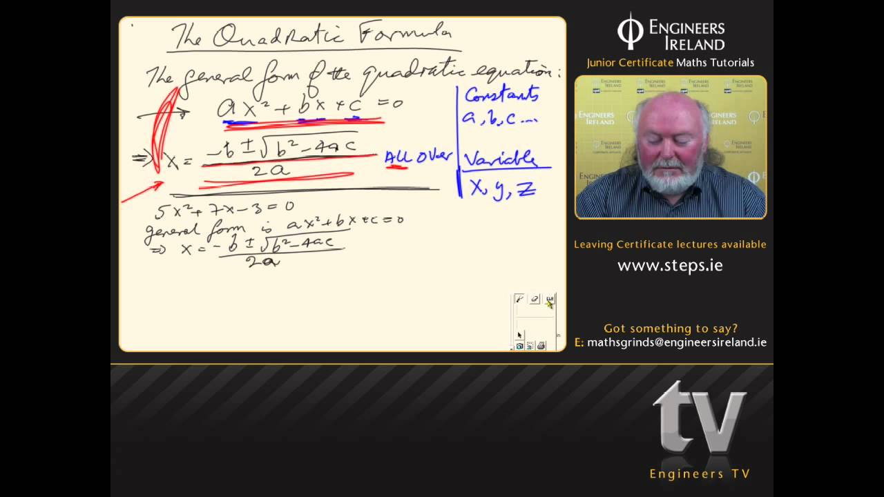 Quadratic Equations - Junior Certificate Maths Tutorial - YouTube