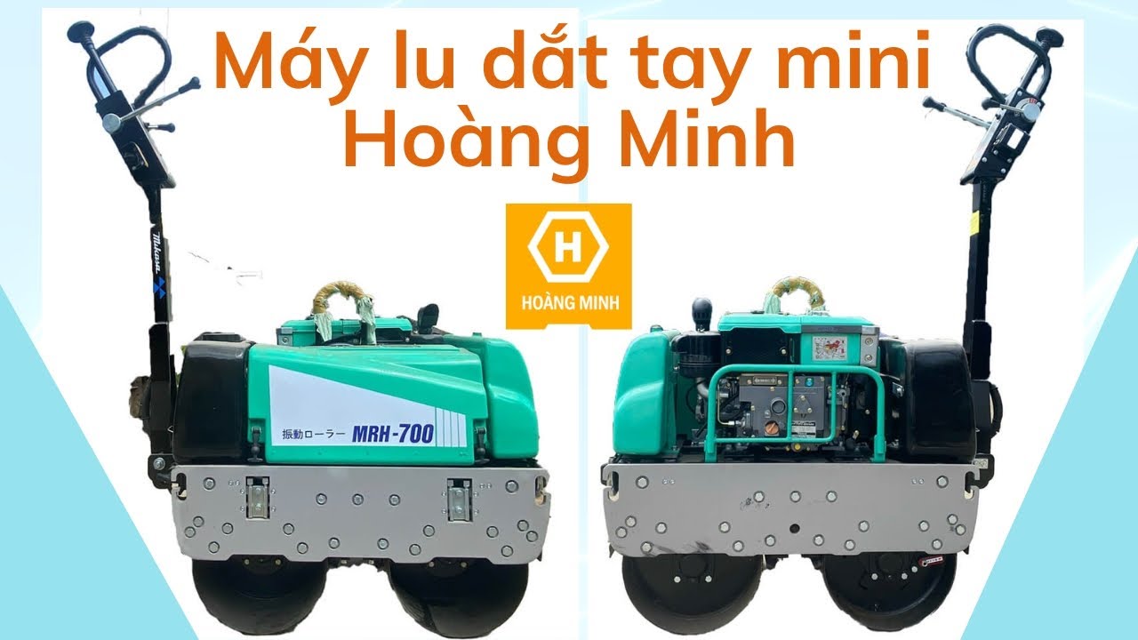 Máy lu dắt tay | Máy lu mini | Xe lu mini Hoàng Minh - YouTube