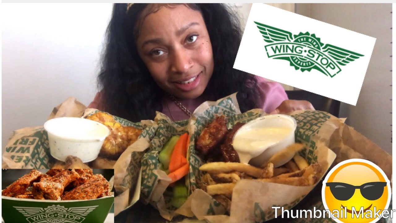 WING STOP MUKBANG WITH 2 FLAVORED CHICKEN WINGS (Lemon Pepper + Atomic ...