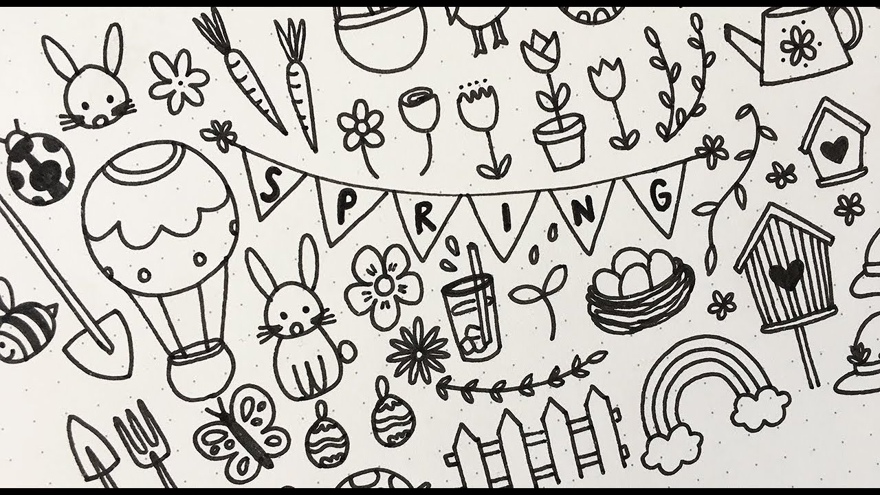 DOODLES PRIMAVERILI / SPRING DOODLE ideas 🌷 | direiellie - YouTube