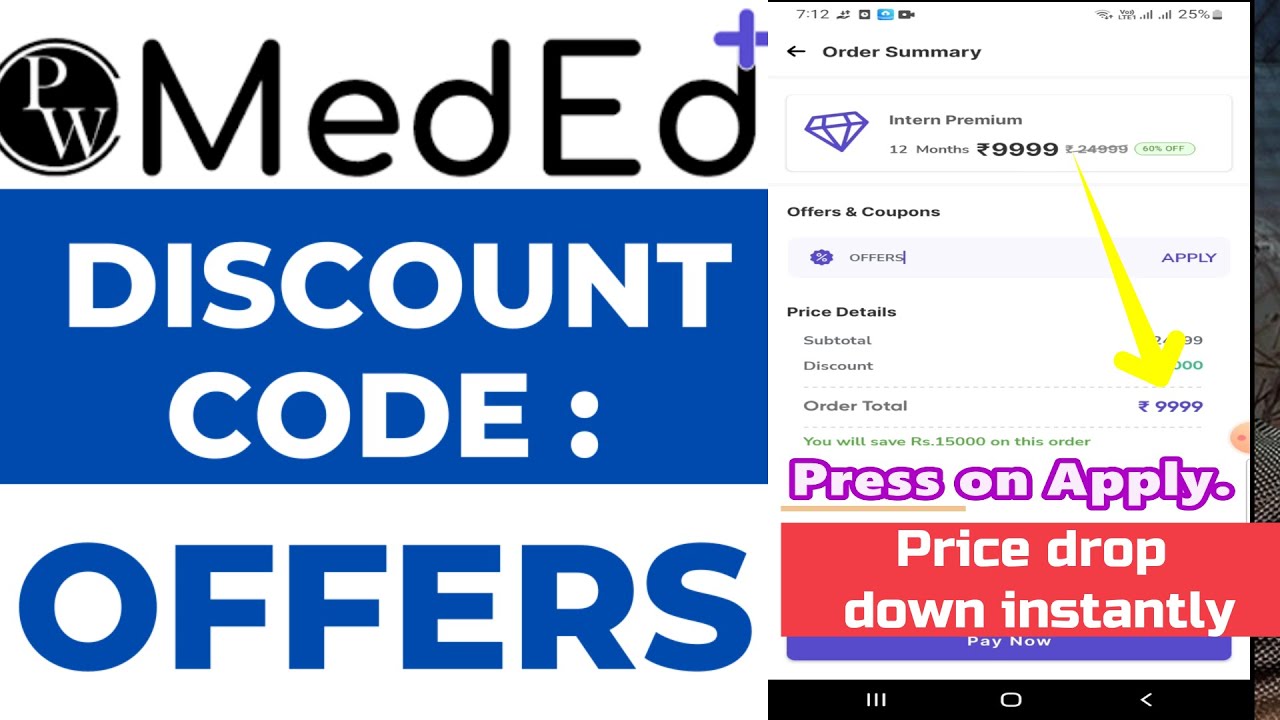 PW Med Ed Discount Code : OFFERS | PW Med ED in cheapest price | Apply ...