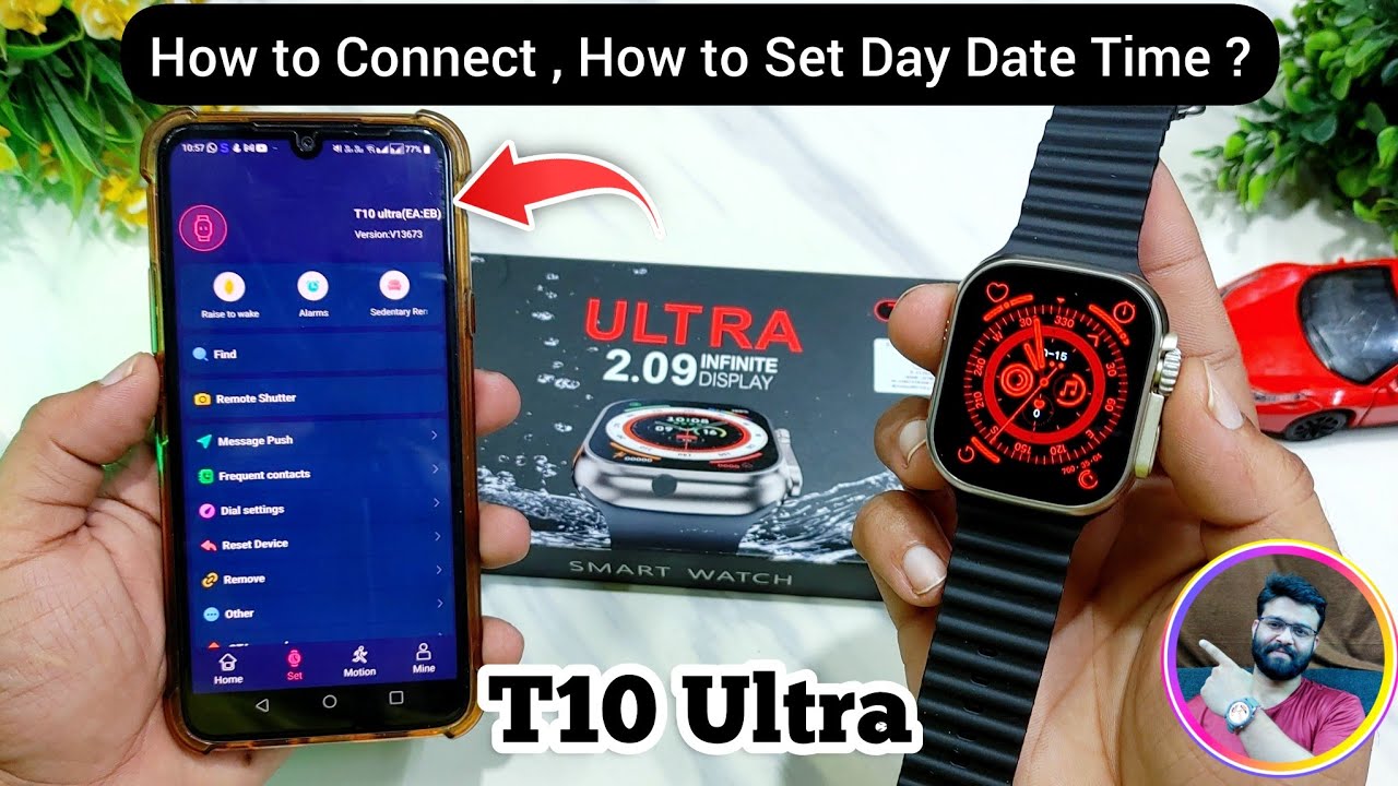 how to connect T10 ultra smartwatch with mobile - YouTube