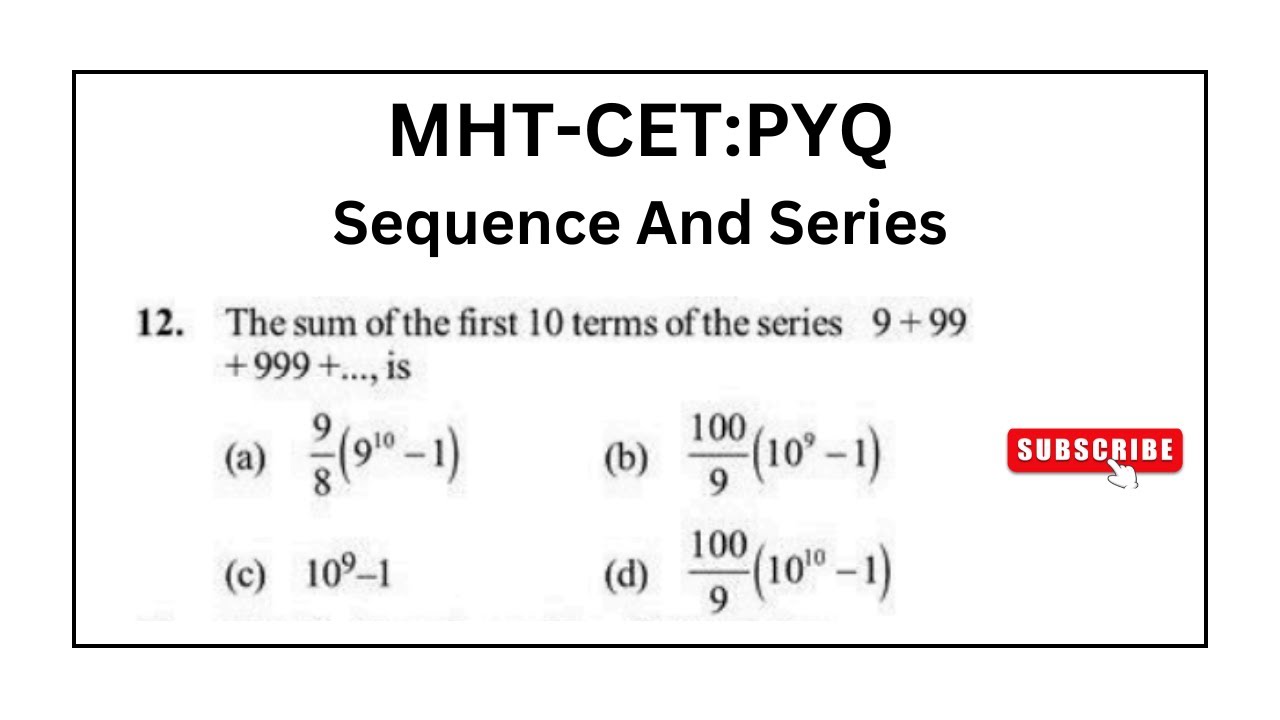 Sequence and Series | Class 12 MHT CET PYQ - YouTube