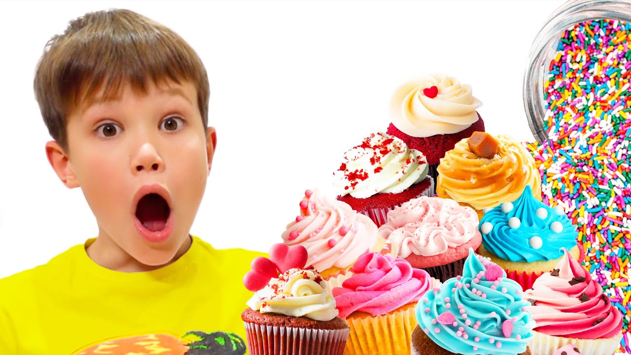 Max and Katy prepare muffins for sleaping daddy - YouTube