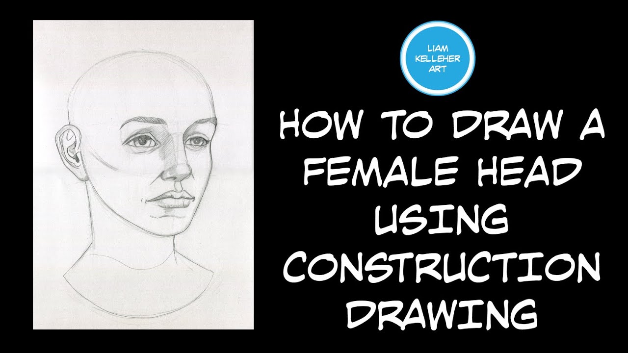 How to draw a female head - YouTube