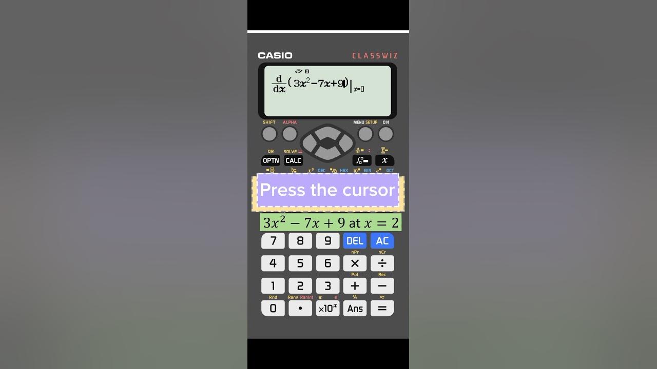 Finding Derivative Using Scientific Calculator 🤯 Maths Shorts Scientificcalculator Casio