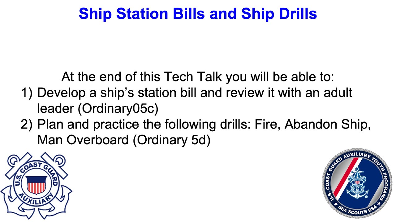 Coast Guard Tech Talks: Emergency drills & Station bills - YouTube