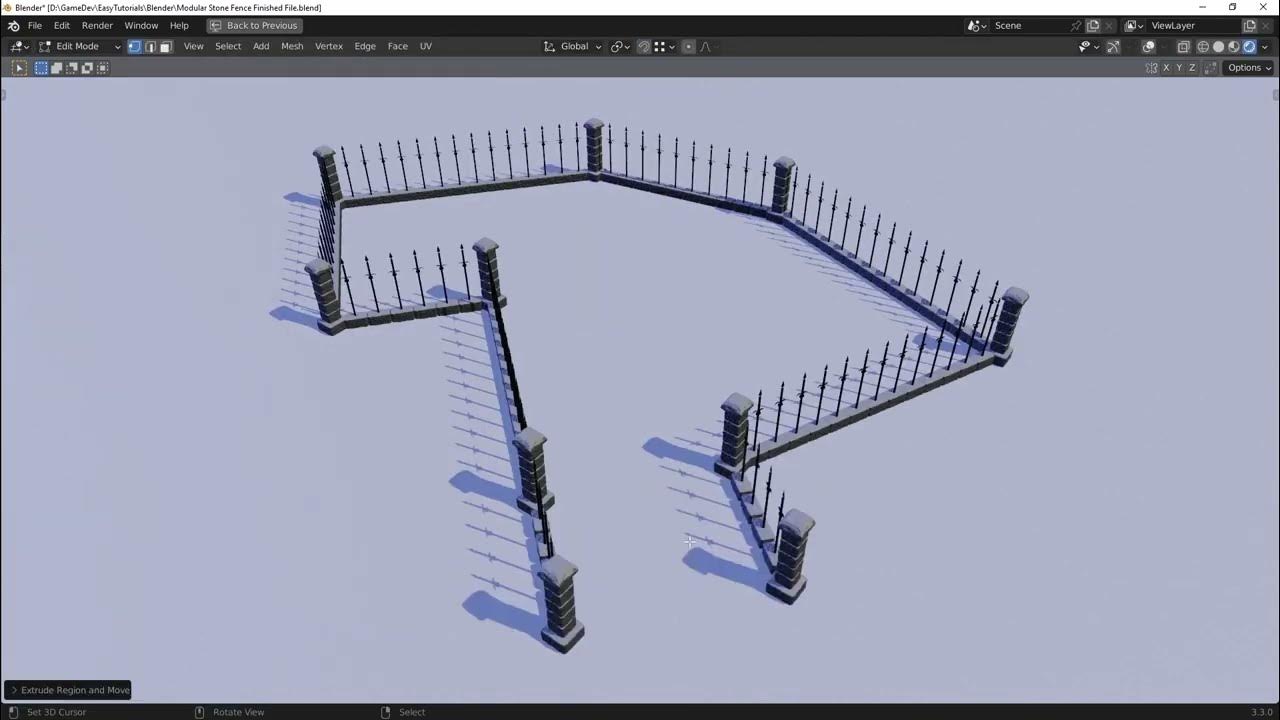 Geometry Nodes Demo | Modular Stone Fence | Blender 3D - YouTube