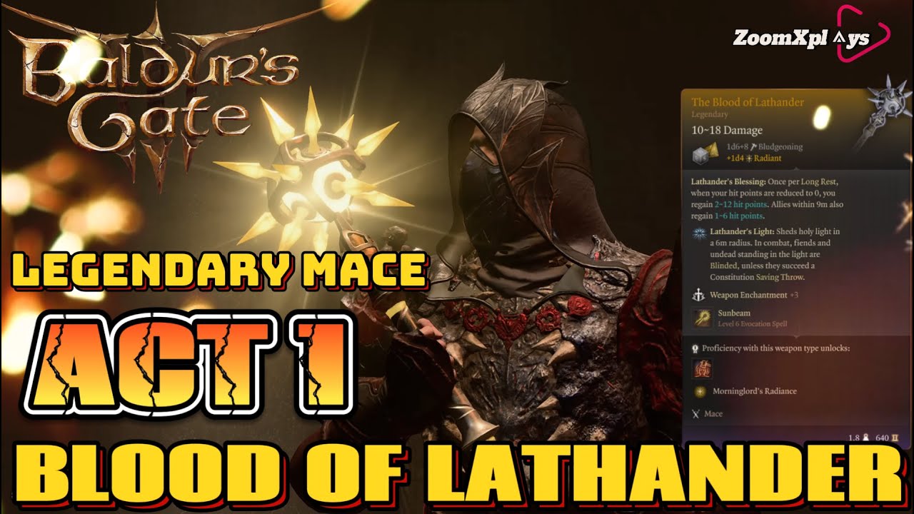 Baldur's Gate 3 - Legendary Weapon Act 1 "BLOOD OF LATHANDER" EASY ...