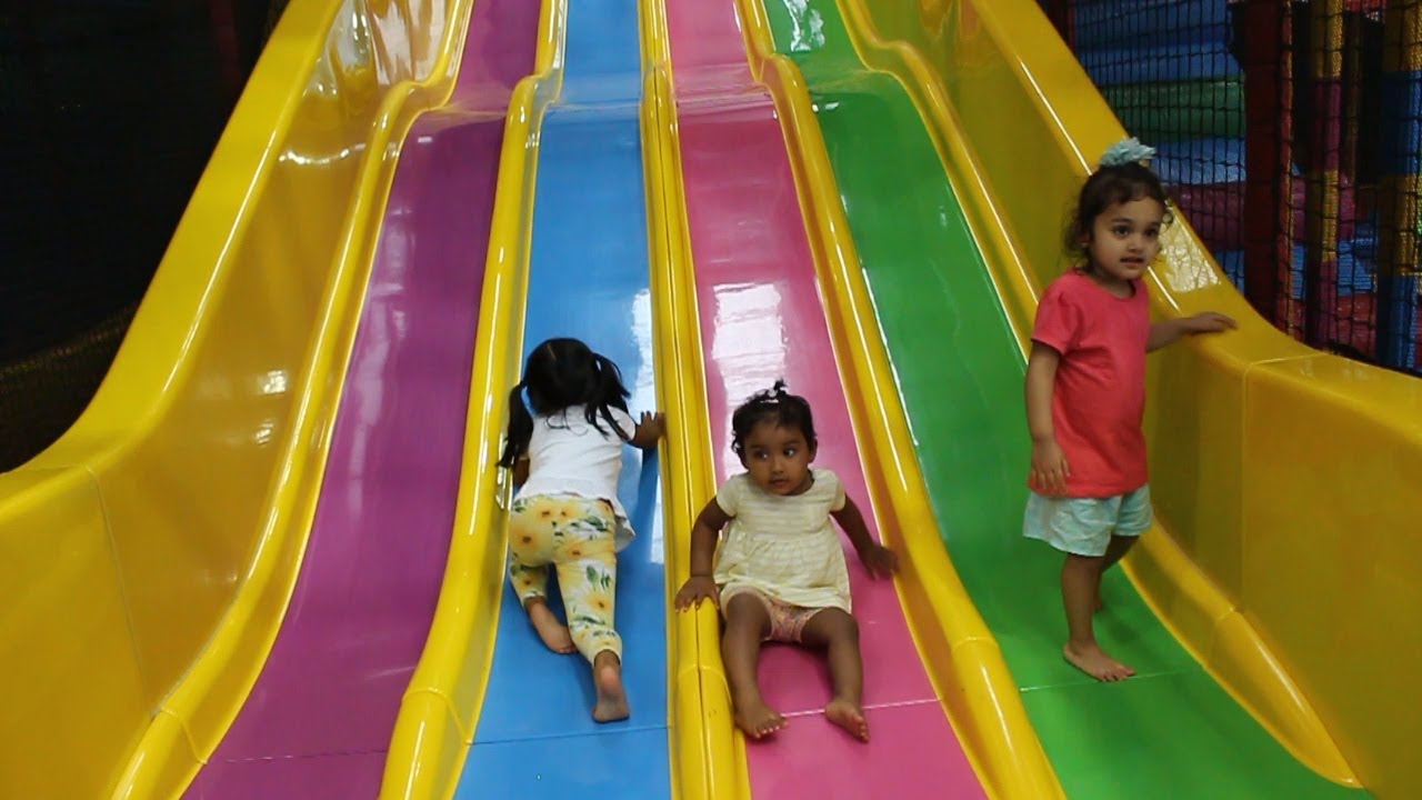Fun Indoor Playground for Kids and Family Giant Ball Pit Long Slide at ...