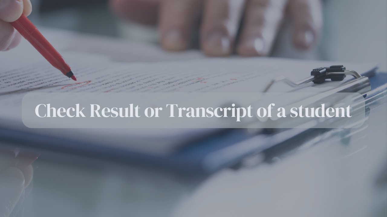 Check Result or Transcript of a student - YouTube