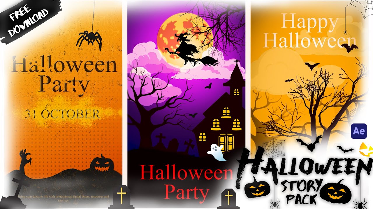 10+ Halloween Stories Pack | Free After Effects template | Instagram ...