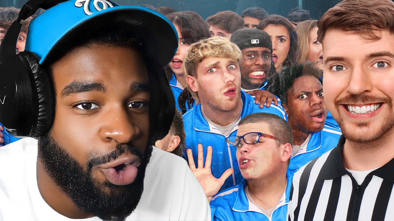 Tbvnks Reacts to 50 YouTubers Fight For $1,000,000! - YouTube