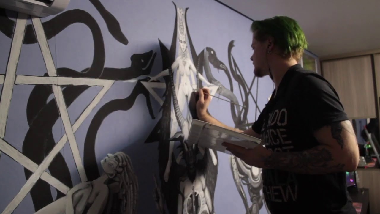 mural Hans Giger - Baphomet (room of fear) - YouTube