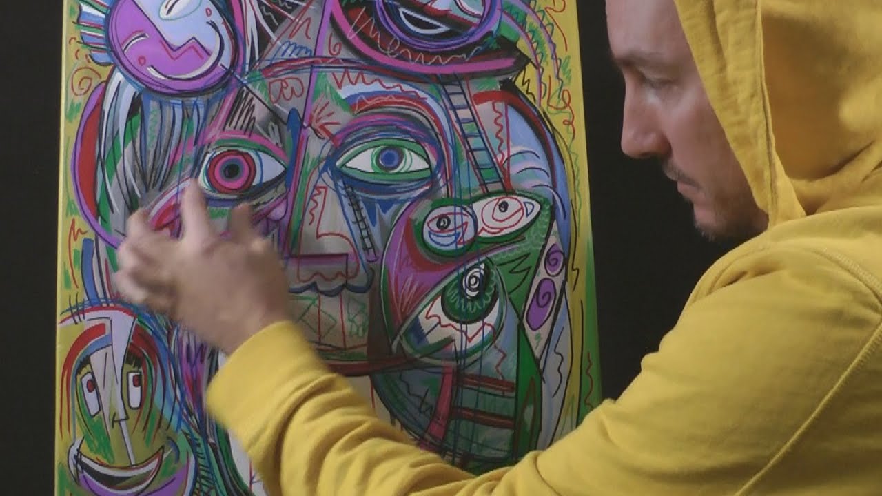 FRIENDS acrylic painting Mixed Media HOW TO slap it down RAEART CRAZY ...