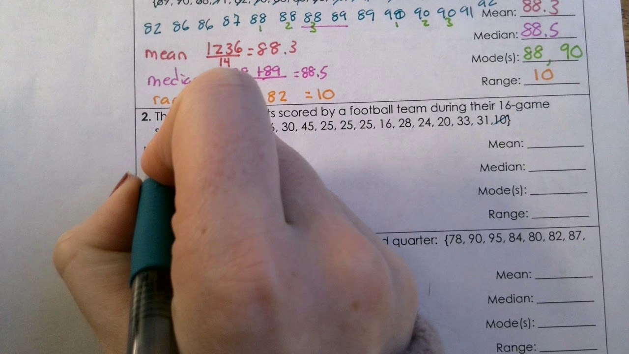 Unit 8 Measures of Central Tendency - YouTube
