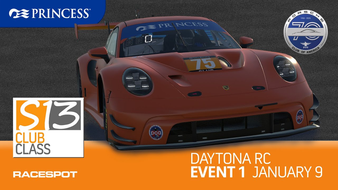 PCA Sim Racing Series 13 | Event 1 | Club Class at Daytona - YouTube