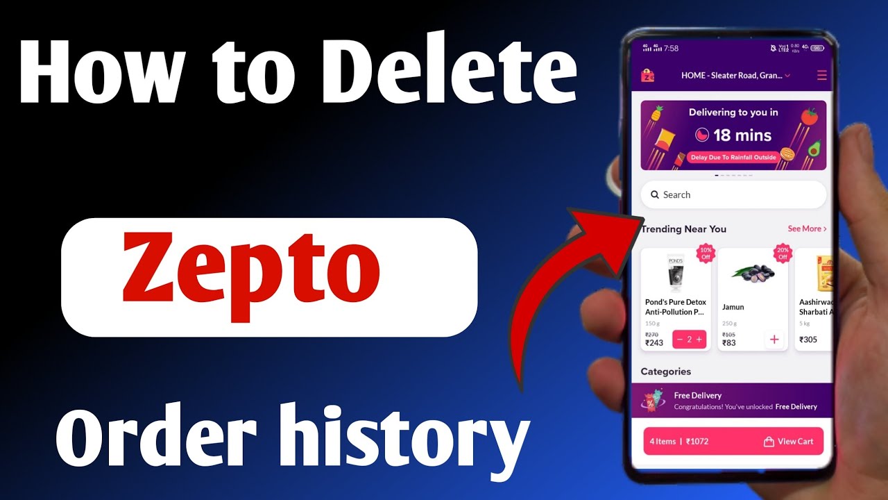how to delete zepto order history - YouTube
