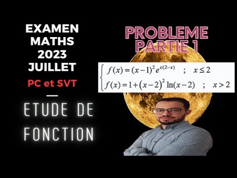 Solution| exam national 2023 | Maths Probleme | Etude de fonction | PC ...