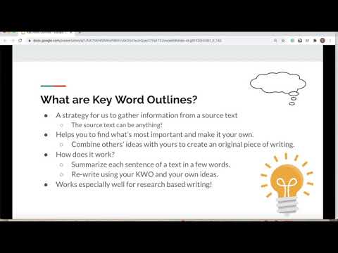 Making Key Word Outlines - YouTube