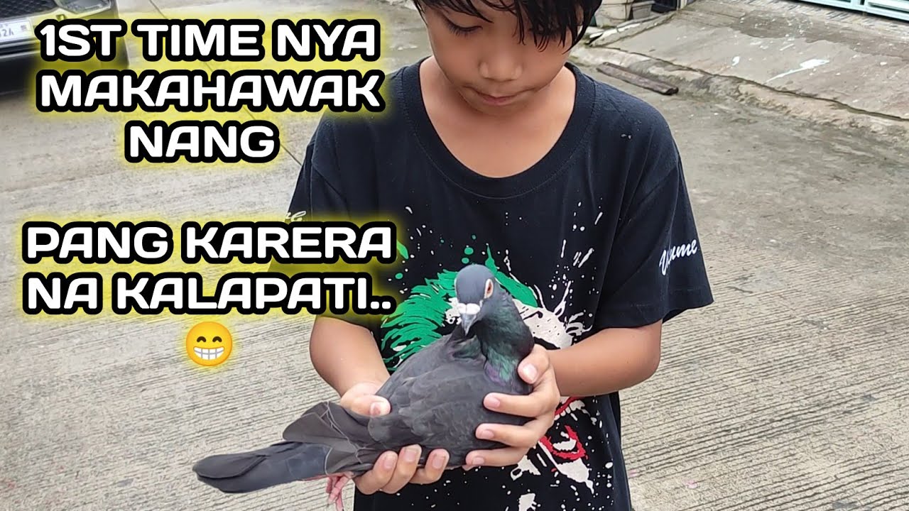 1ST TIME NIYA MAKAHAWAK NANG PANG KARERA NA KALAPATI..😁 - YouTube