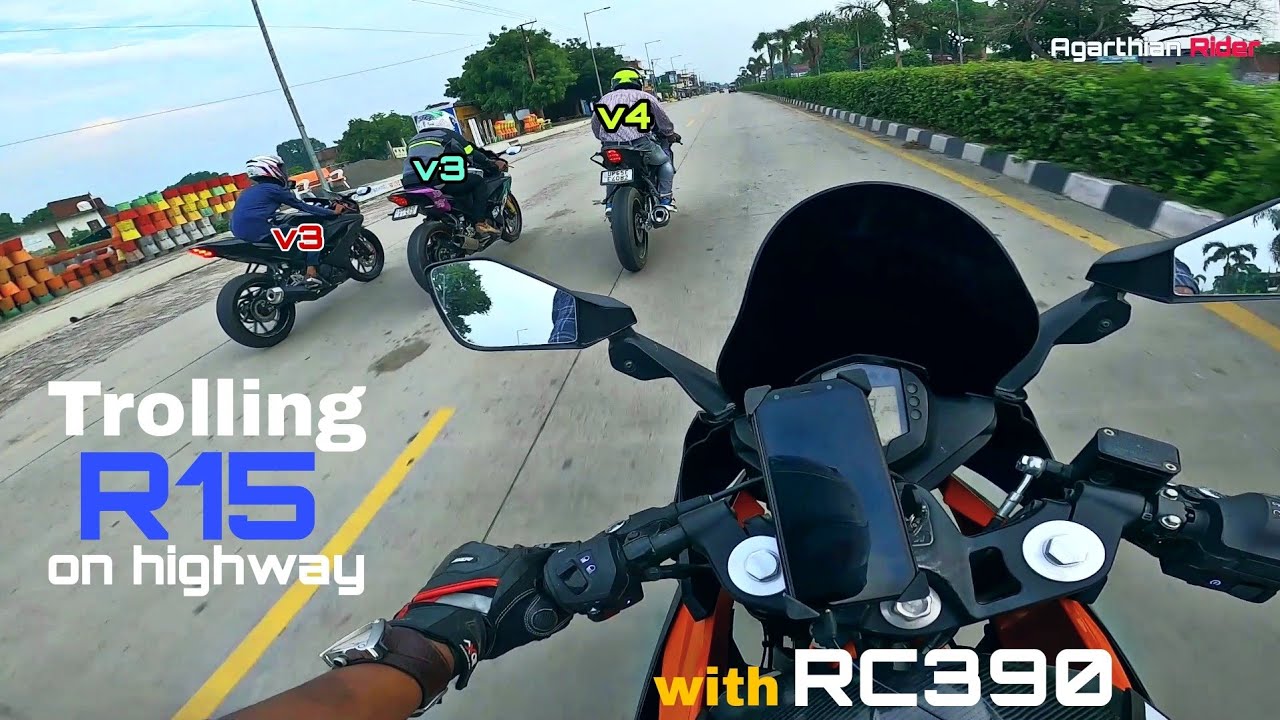 R15 V3 vs R15 V4 | R15 vs RC200 race | KTM RC390 vs KTM Duke390 race ...